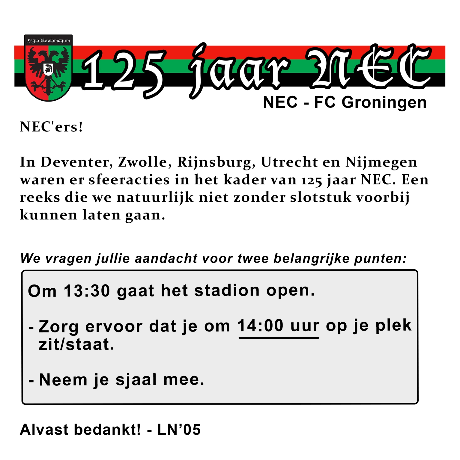 125 jaar NEC – Legio Noviomagum